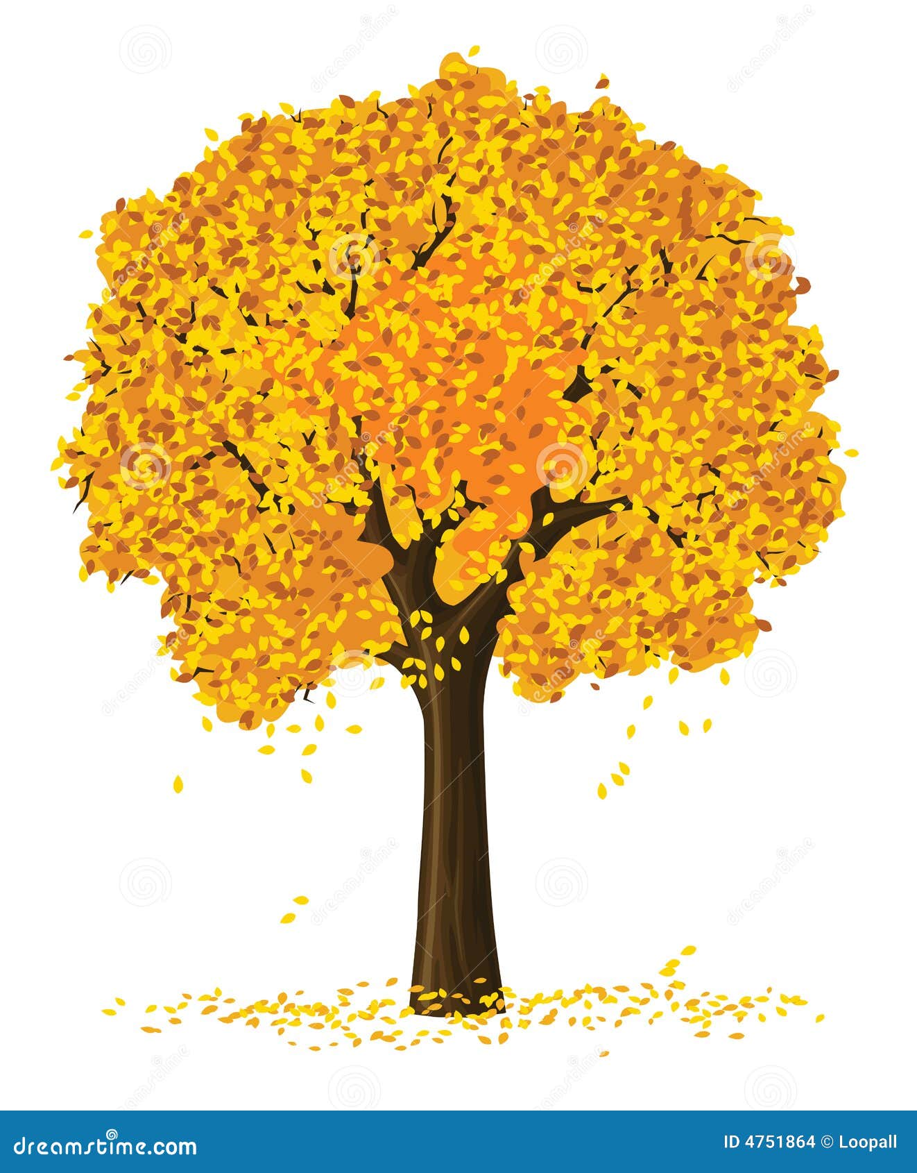 Vector Silhouette Autumn Tree Stock Illustration - Illustration of year ...