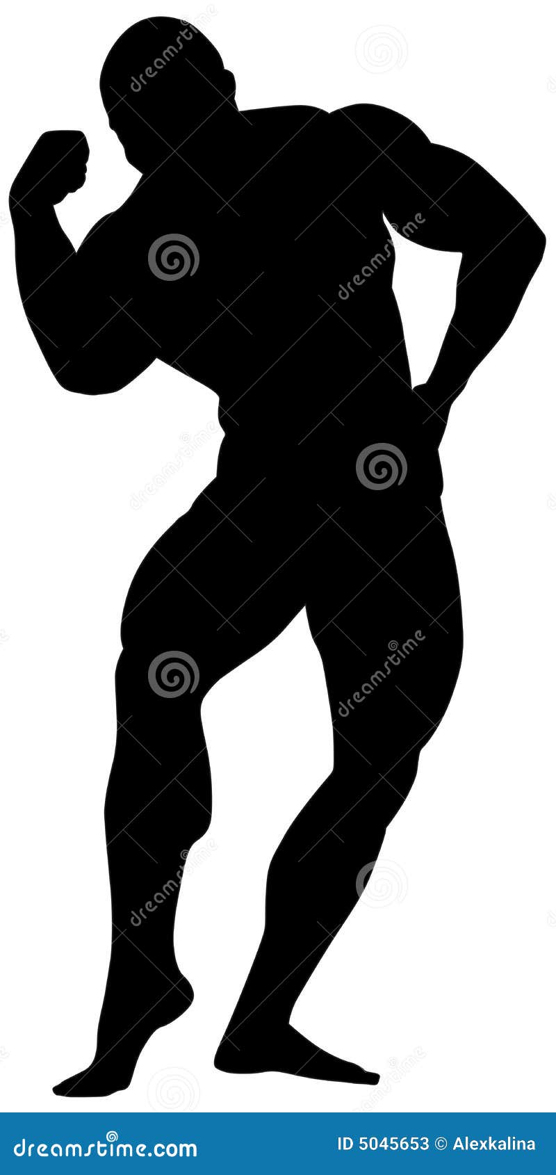 Silhouette Of A Bodybuilder Pose Vector Illustration | CartoonDealer ...