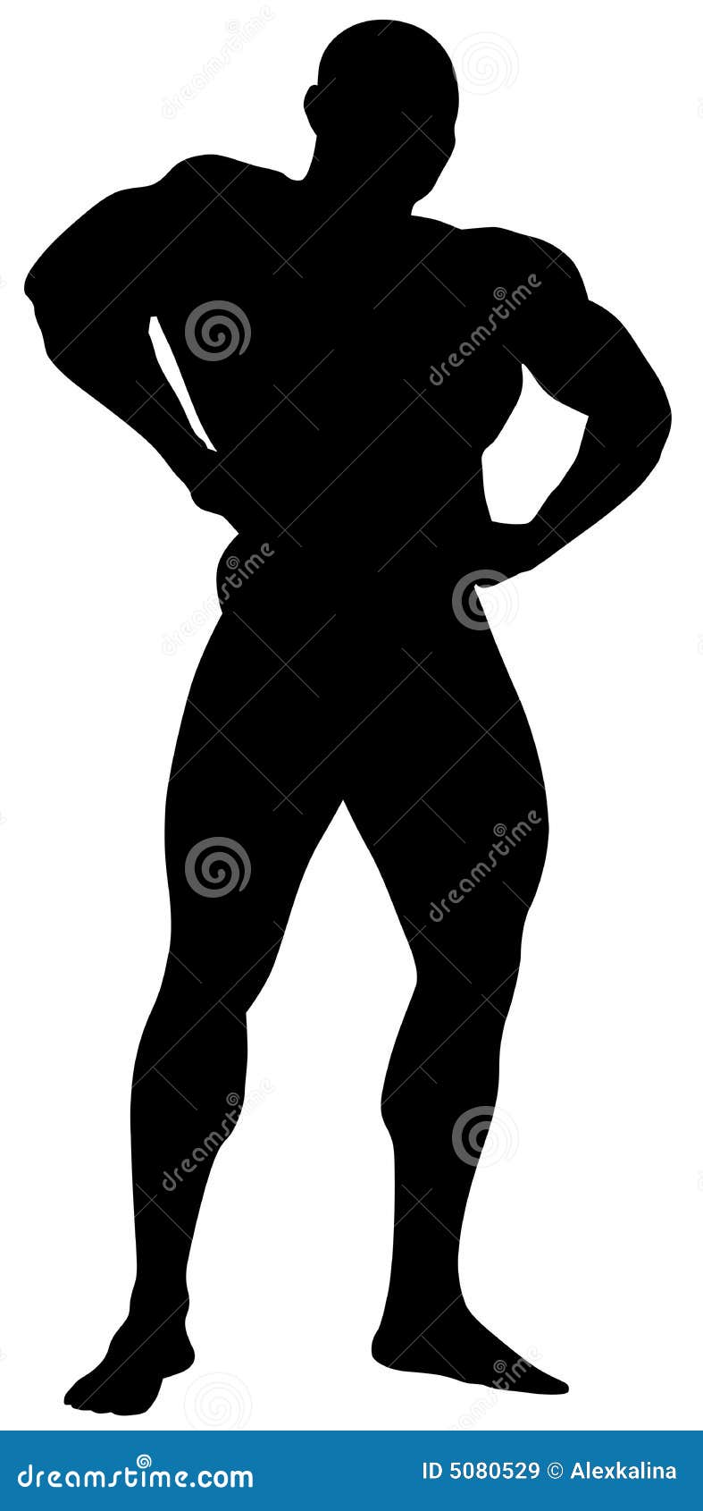 Silhouette Of A Bodybuilder Pose Vector Illustration | CartoonDealer ...