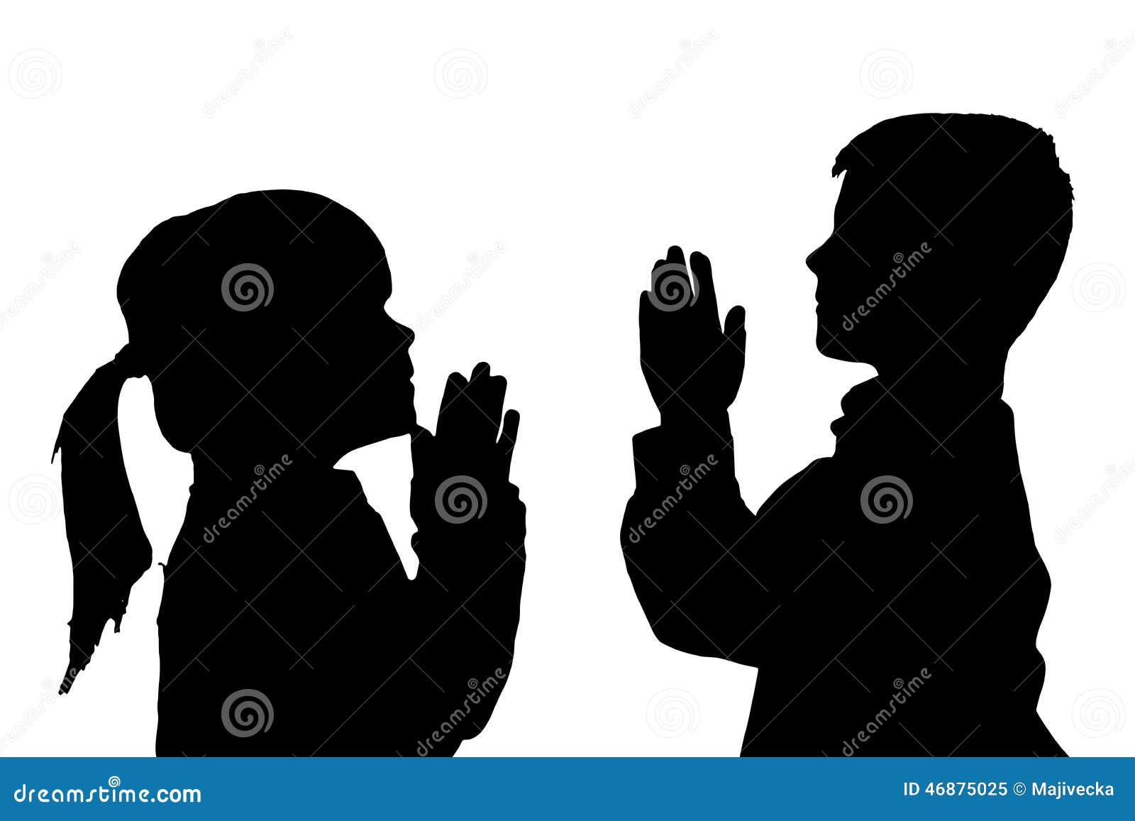 Vector Silhouette of Children. Stock Vector - Illustration of kids ...