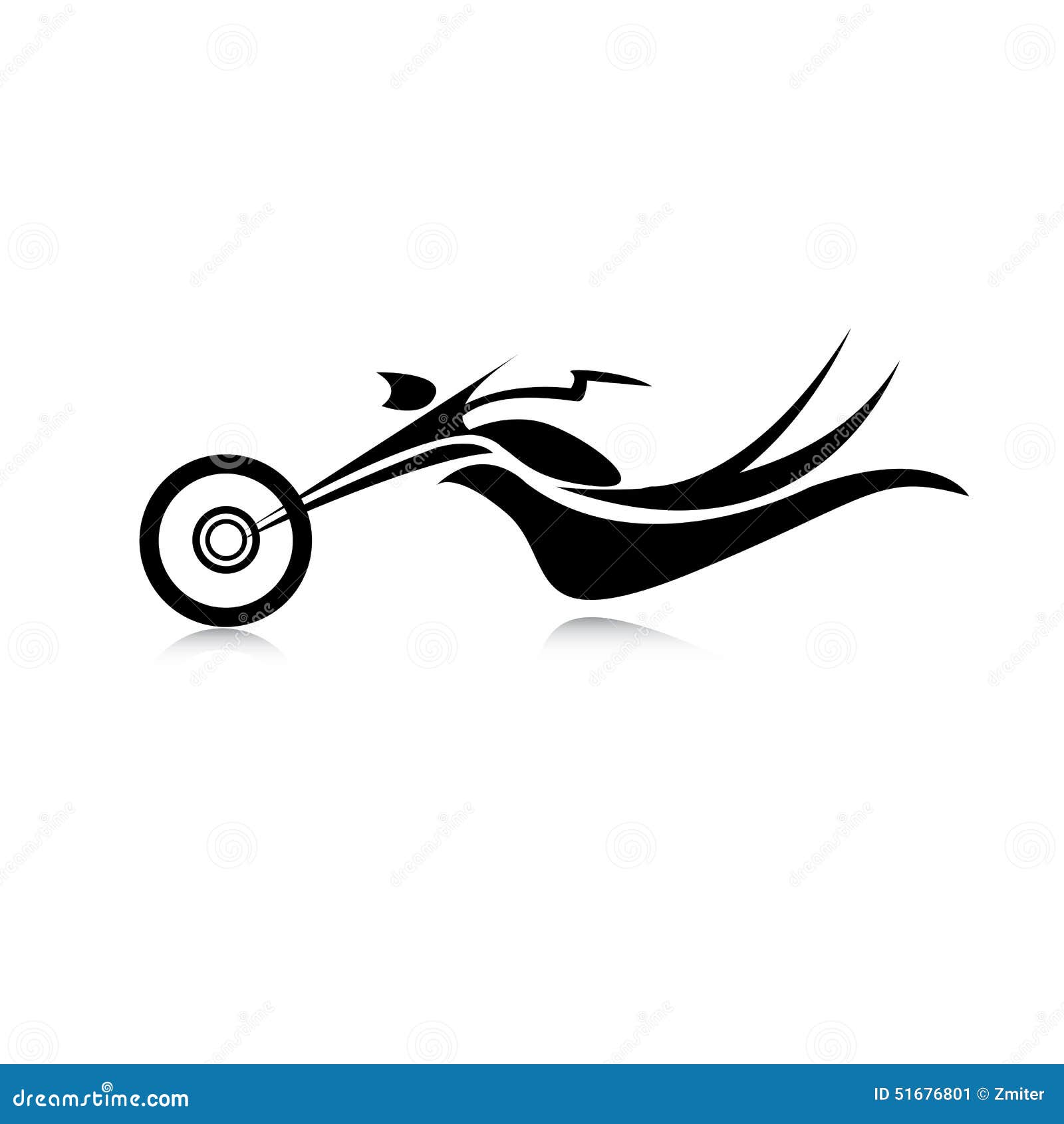 Vector Silhouette Of Classic Motorcycle. Moto Icon | CartoonDealer.com ...