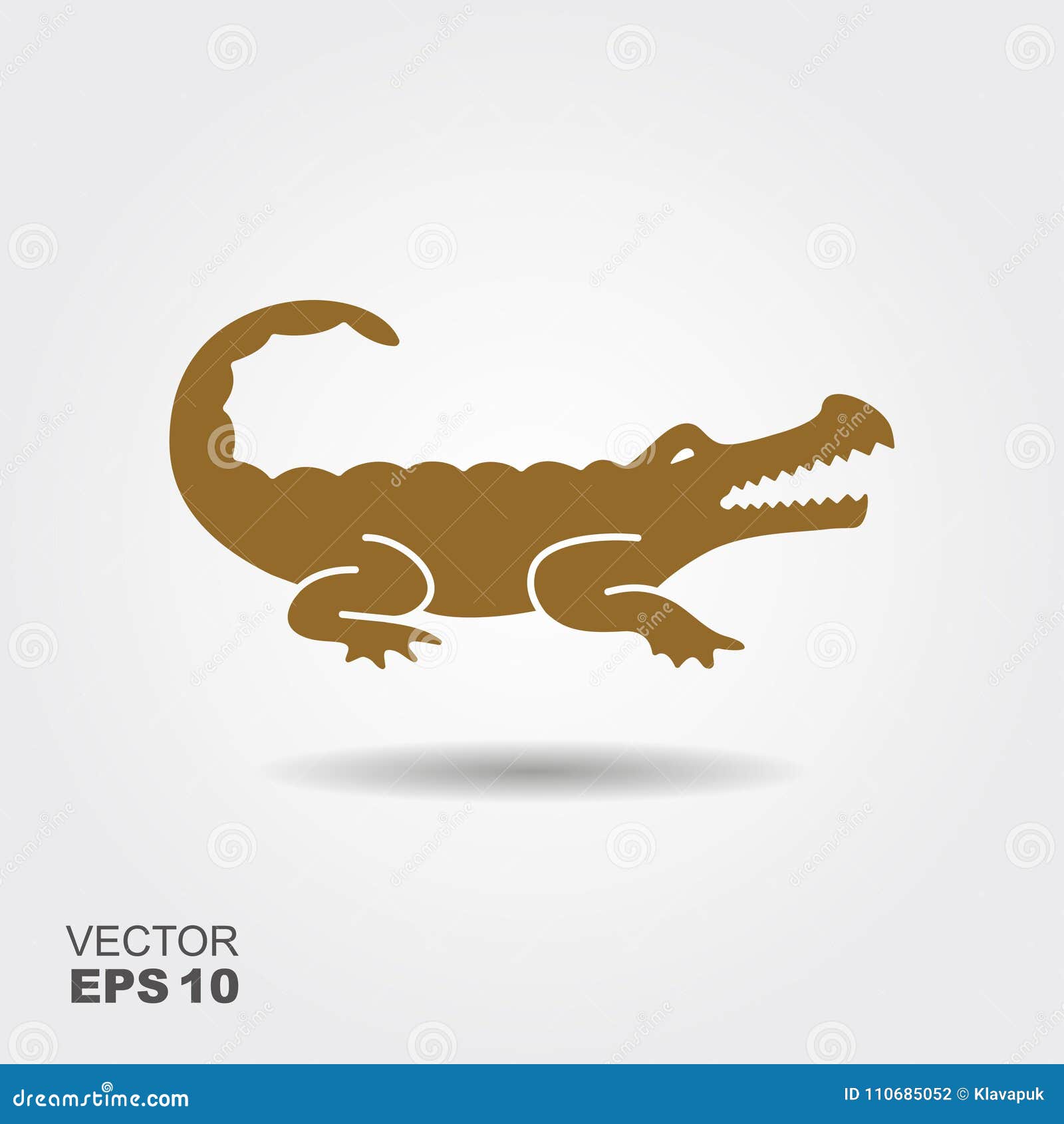 Crocodile Silhouette Vector Icon Stock Vector - Illustration of element ...