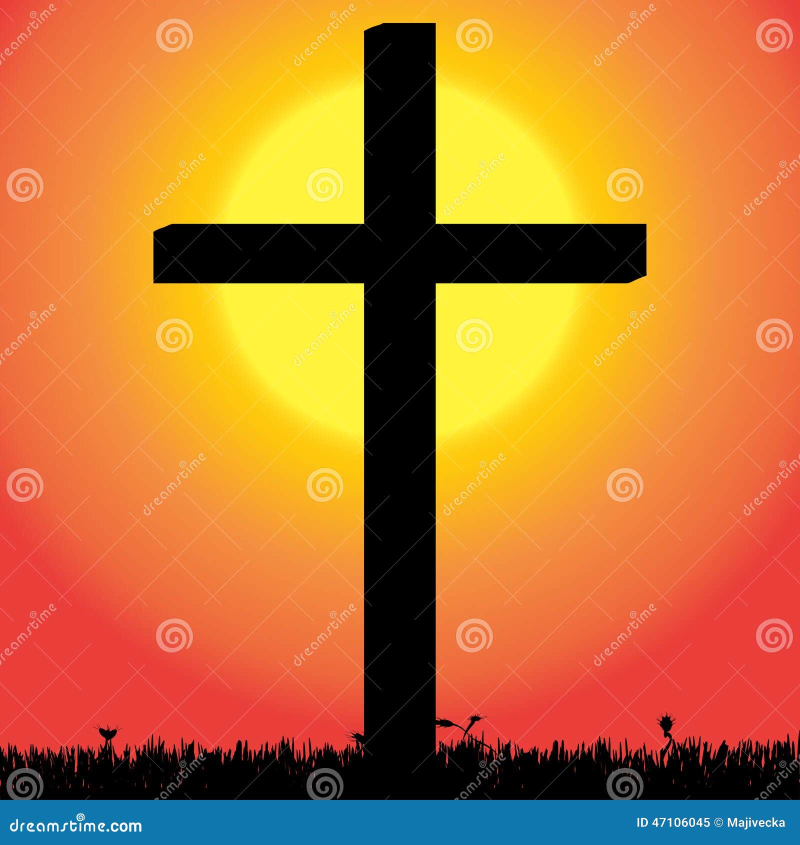 Vector Silhouette of a Cross. Stock Vector - Illustration of christian ...