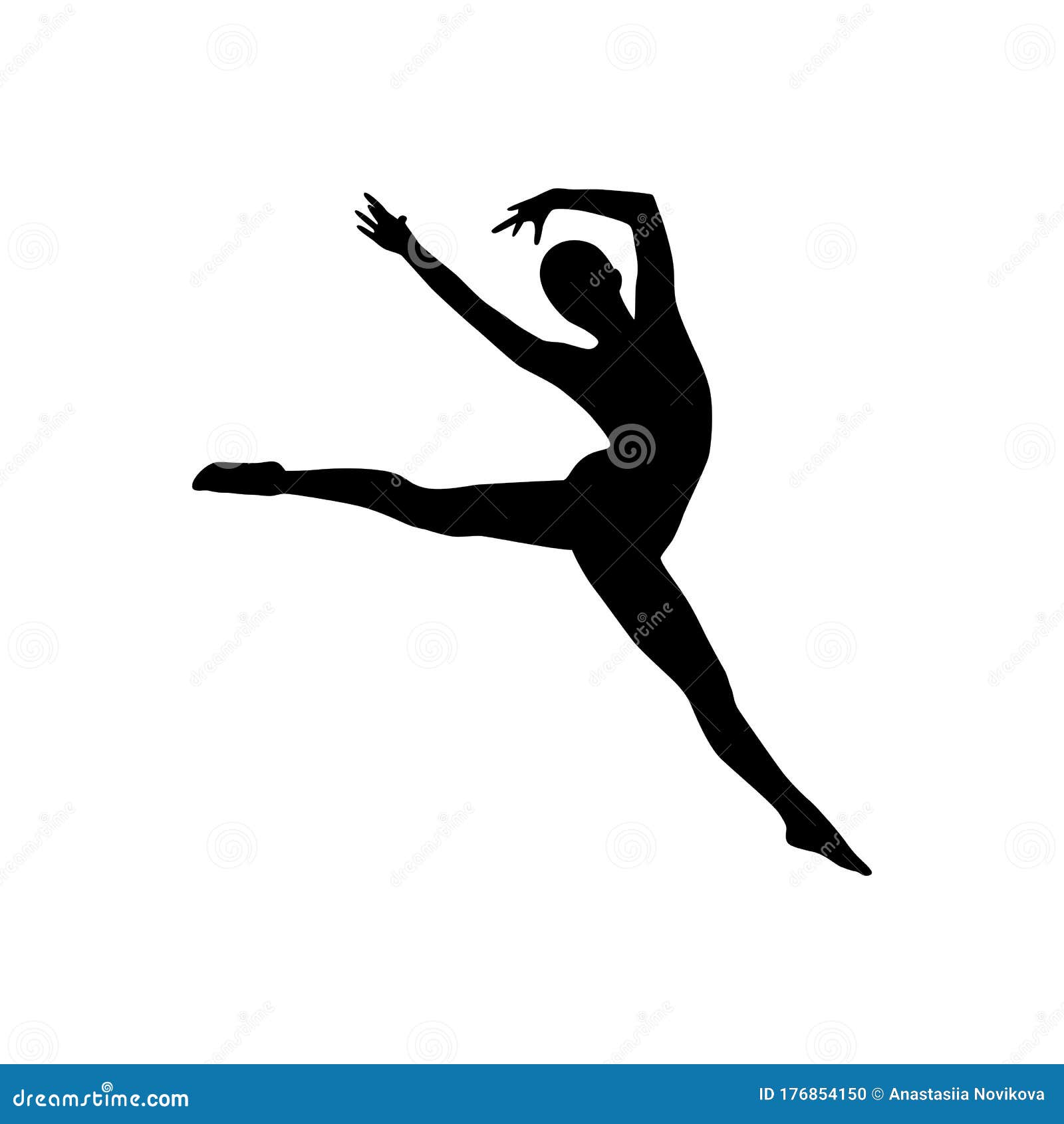 Vector Silhouette of Dancing Woman. Dance Pose Stock Vector ...