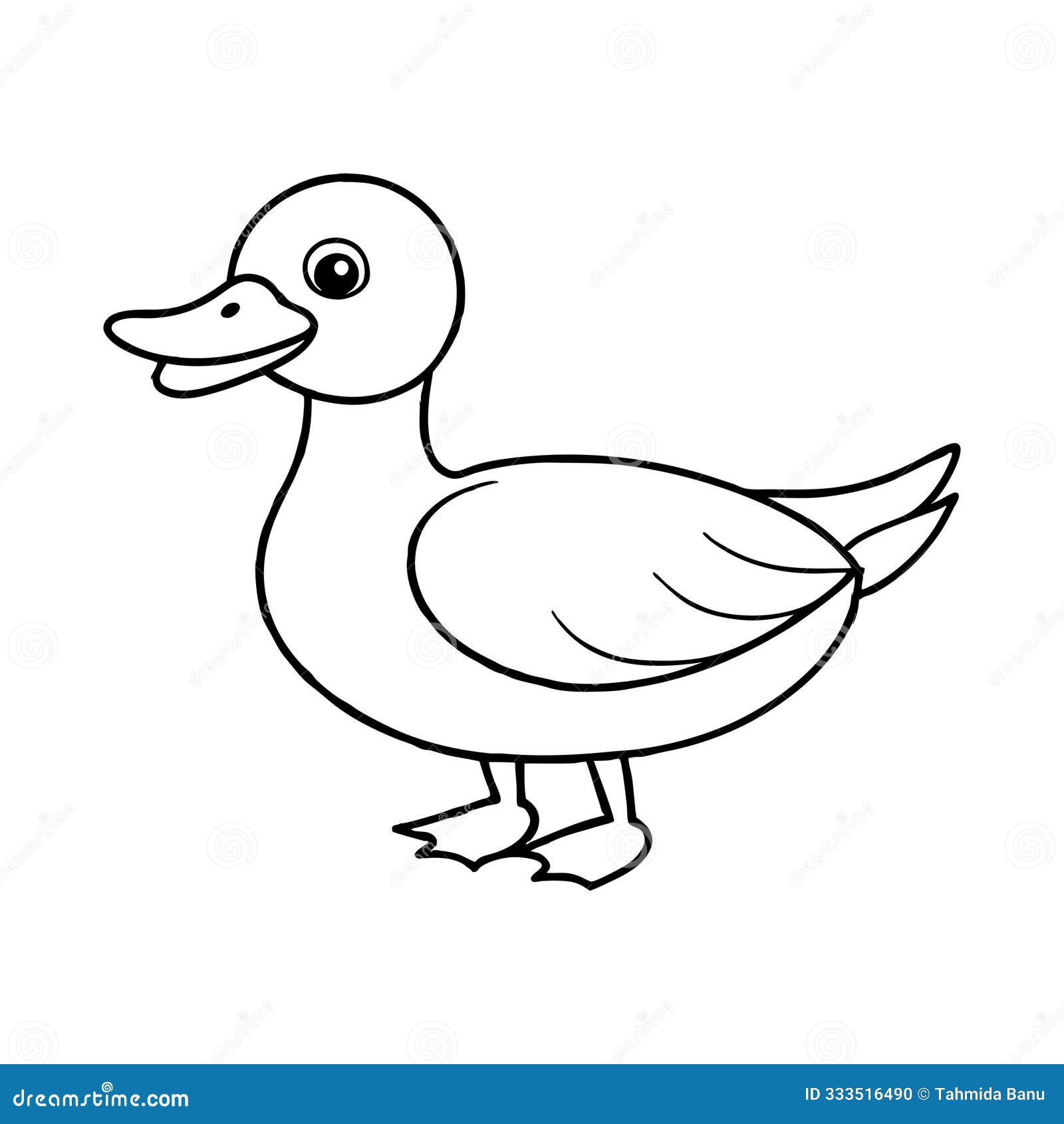 A Vector Silhouette Depicting a Cartoon-style Duck Stock Illustration ...