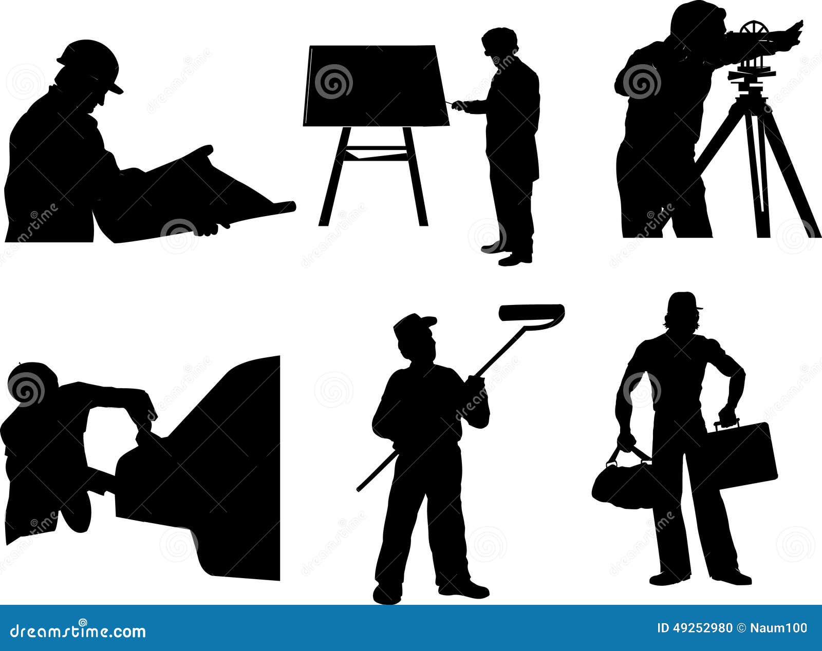 Vector Silhouette of a Different Profession Stock Vector - Illustration ...