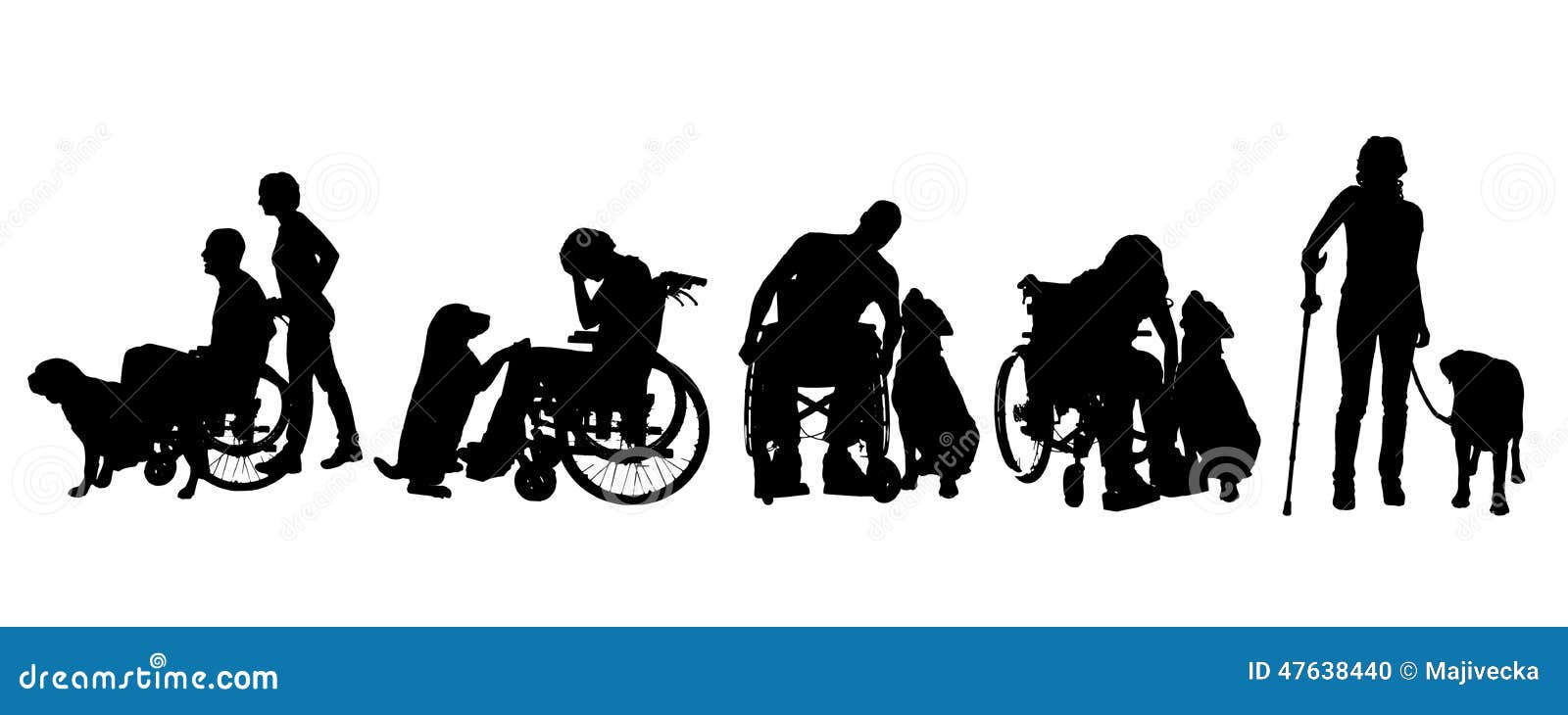 Vector Silhouette of Disabled People. Stock Vector - Illustration of ...