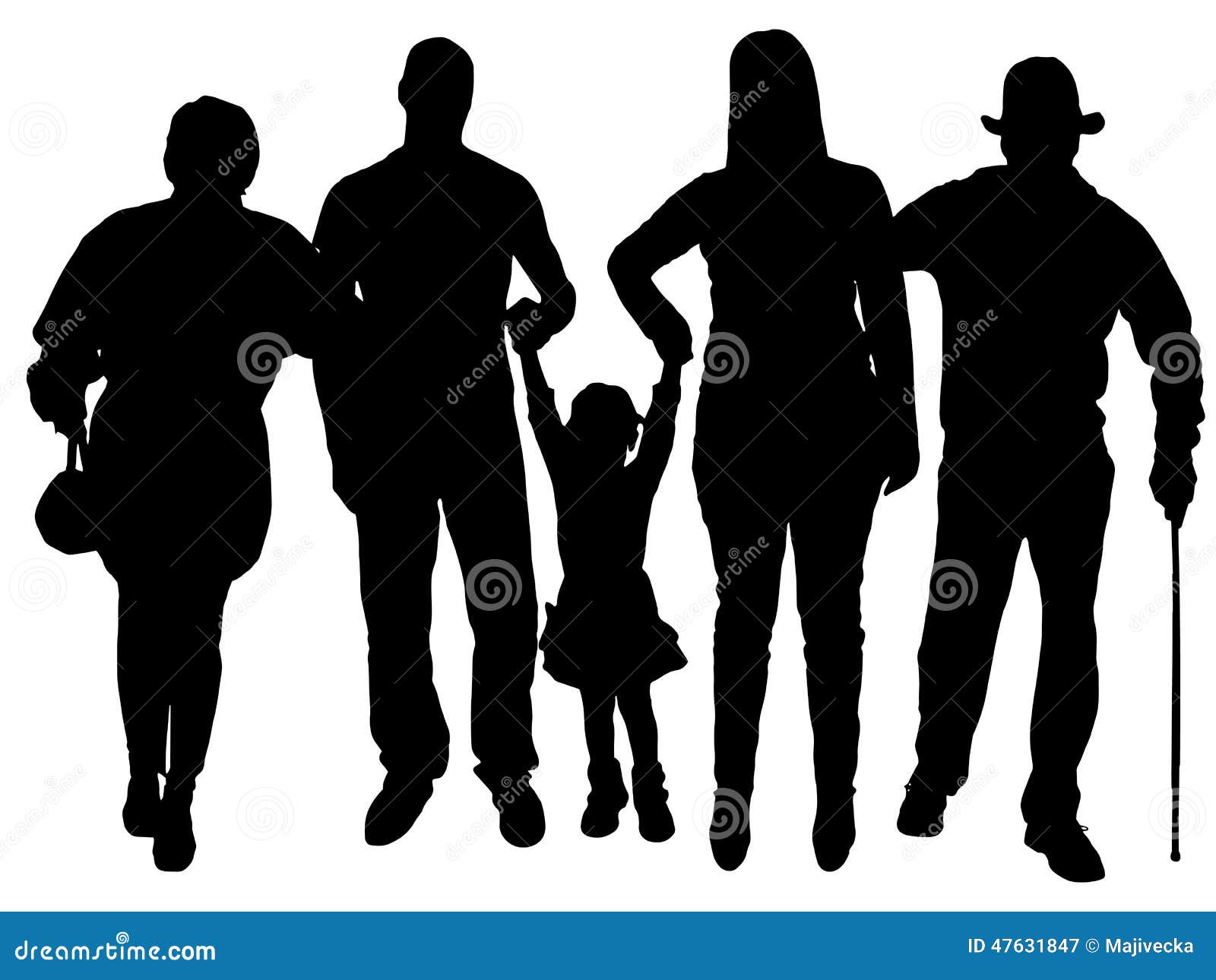 Vector Silhouette of Family. Stock Vector - Illustration of family ...