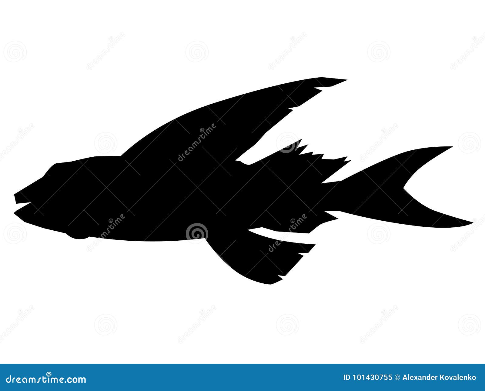Flying fish, side view stock illustration. Illustration of design ...