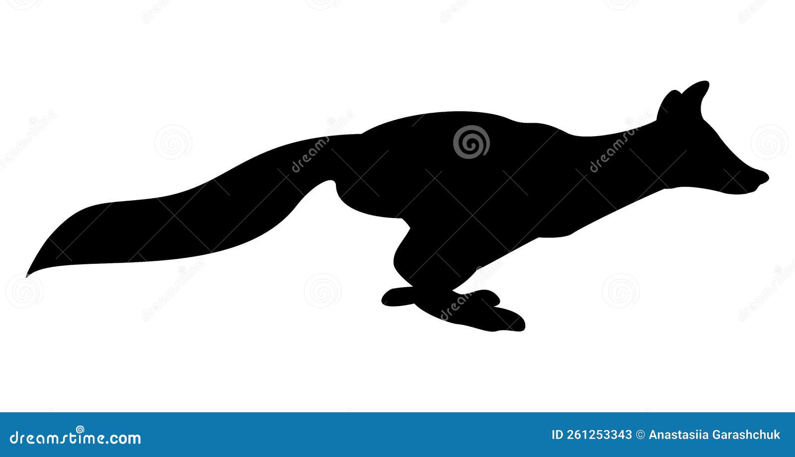 Vector Silhouette of Fox. Monochrome Isolated Illustration Stock Vector ...