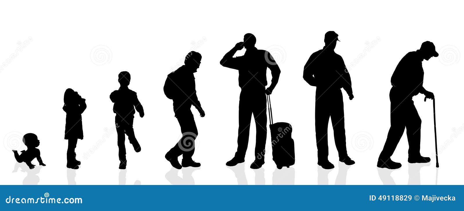 Vector Silhouette Generation Men Stock Vector Illustration Of Grow