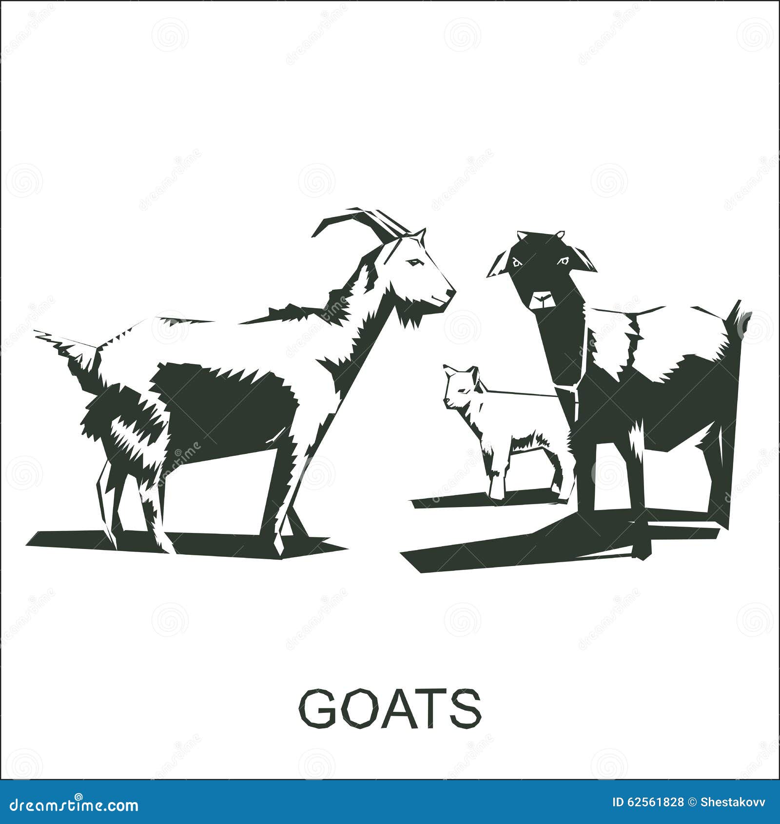 Vector Silhouette Goats | CartoonDealer.com #62561828