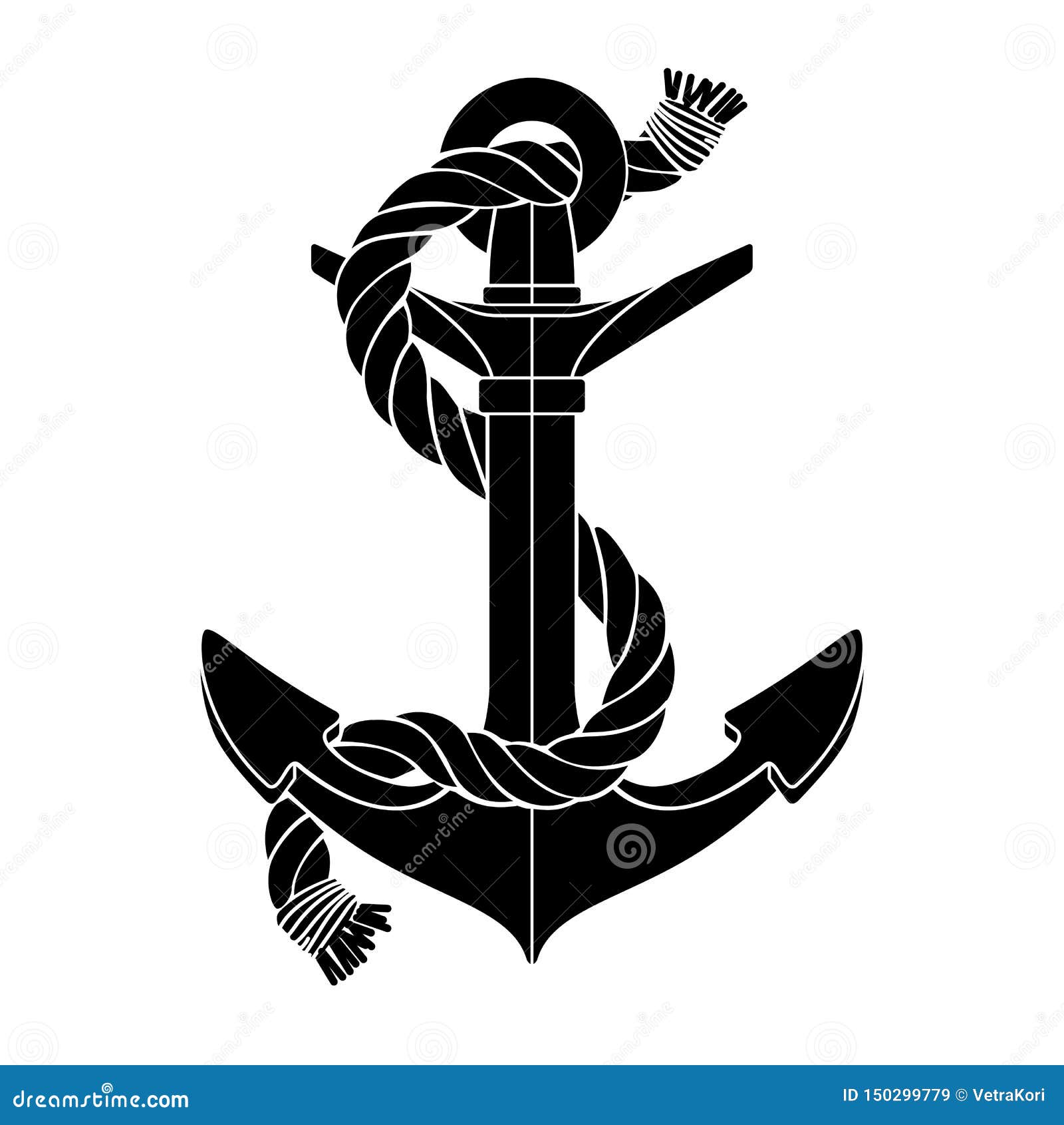 Vector Silhouette Graphic Anchor Stock Vector - Illustration of ...