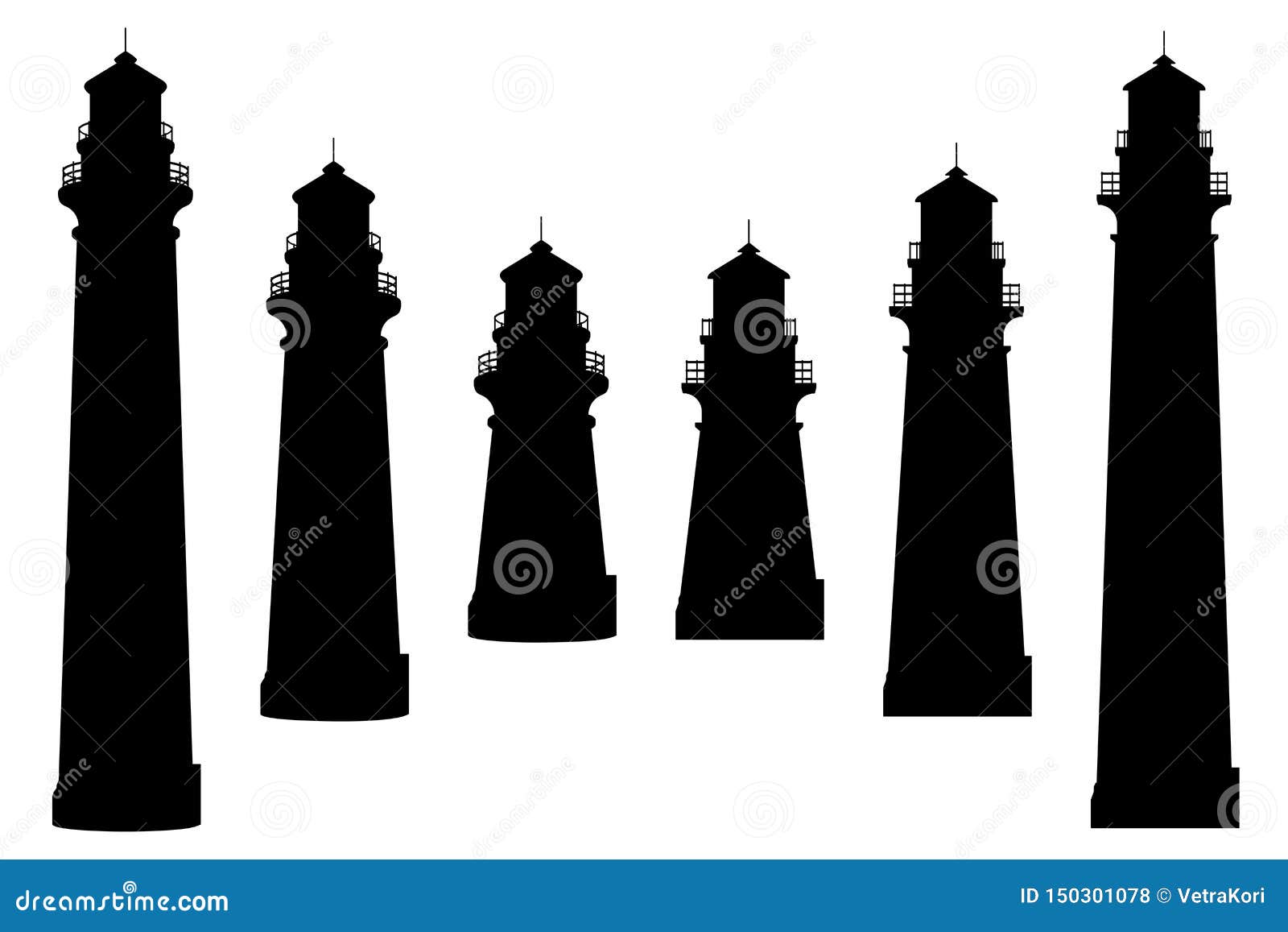 Vector Silhouette Graphic Lighthouse Stock Vector - Illustration of ...