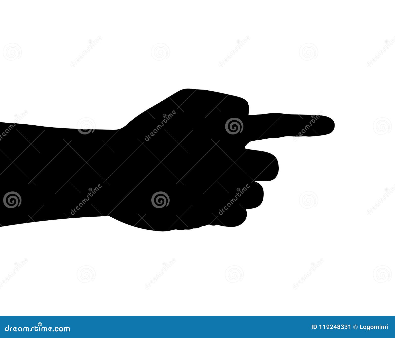 Vector Silhouette, Hand Gestures, Hand Signs of Index Finger Pointing ...