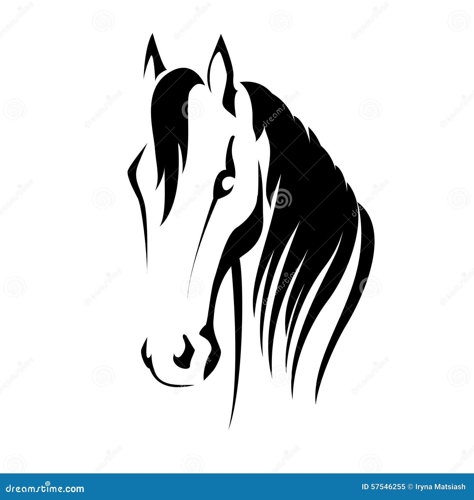 Vector Silhouette of a Horse Head Stock Vector - Illustration of ...