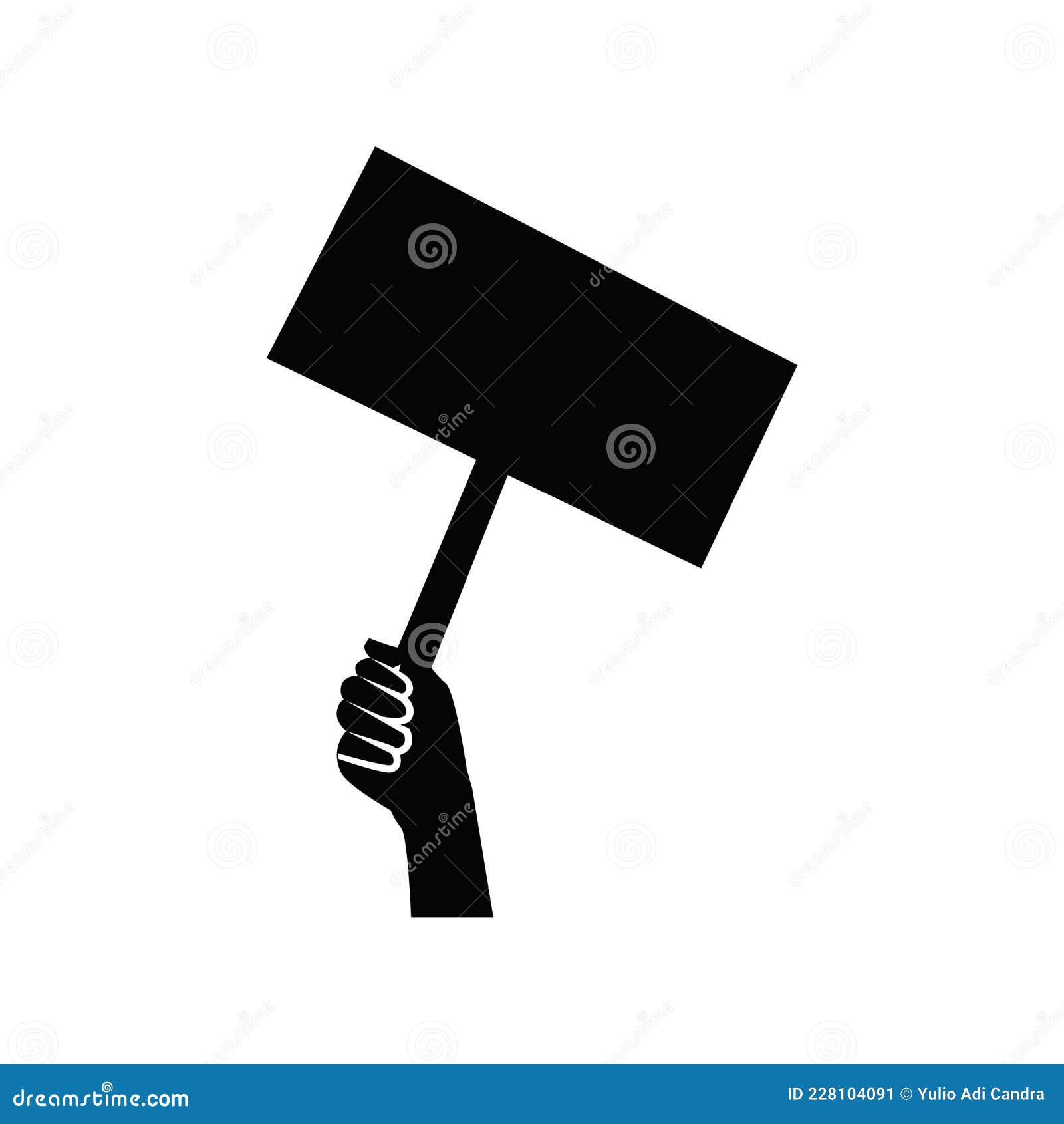 Vector Silhouette Icon Hand Holding Banner Stock Vector - Illustration ...