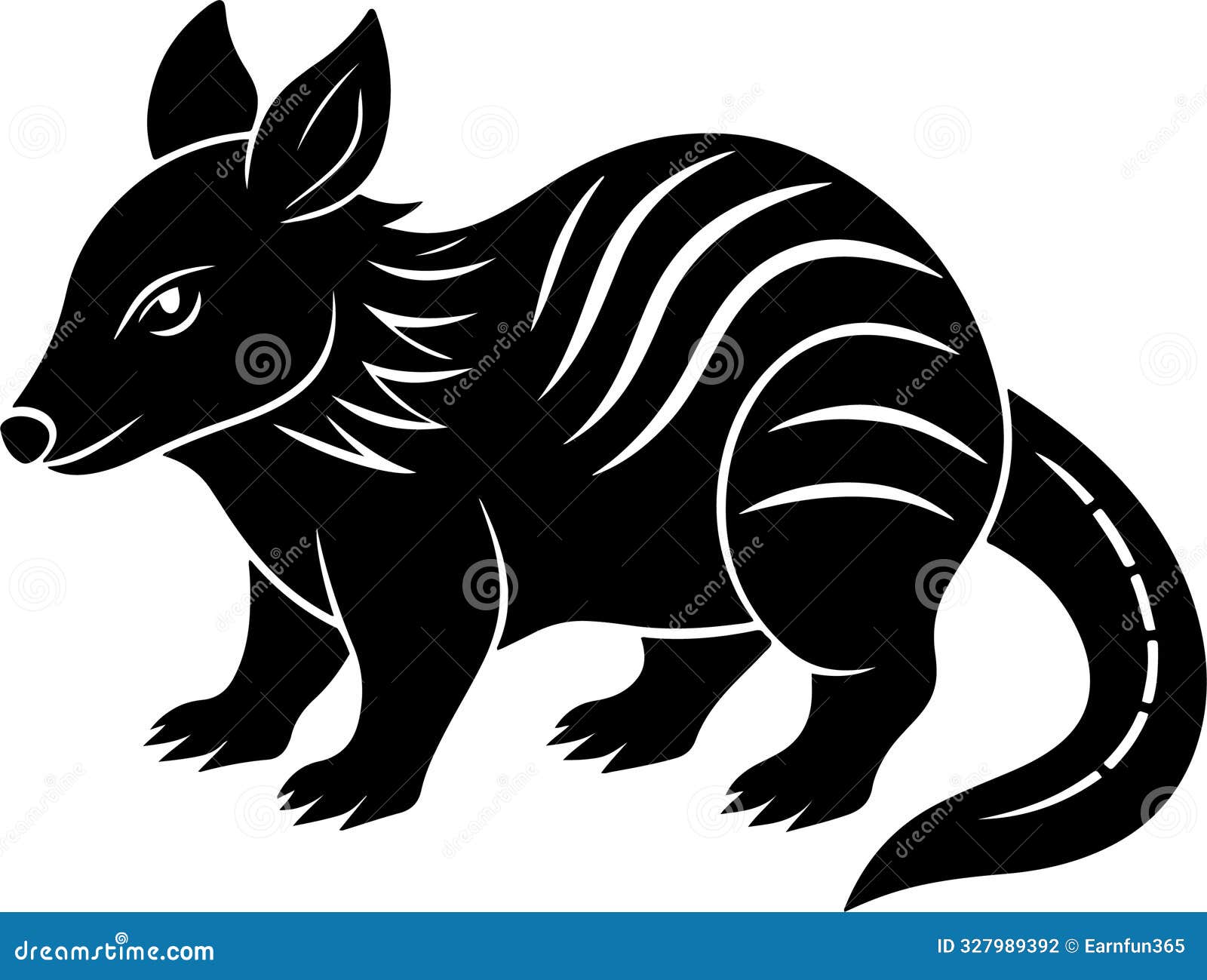 Vector Silhouette Image Captures the Distinctive Form of a Zorille ...