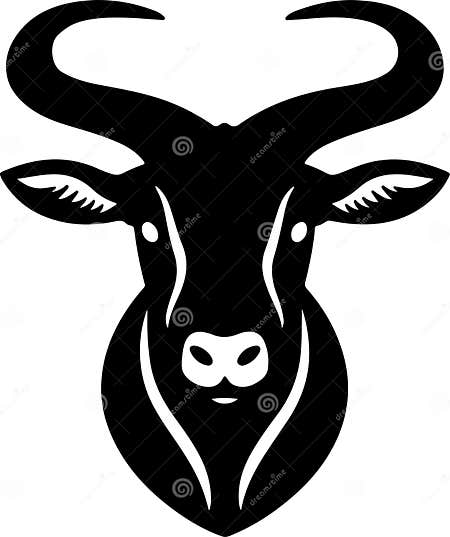 A Vector Silhouette Image of Zebu Head. Stock Vector - Illustration of ...
