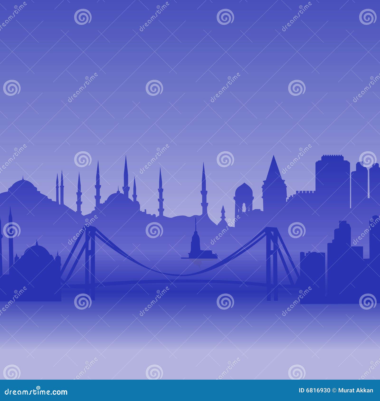 Vector Silhouette of Istanbul Stock Vector - Illustration of skyscraper ...
