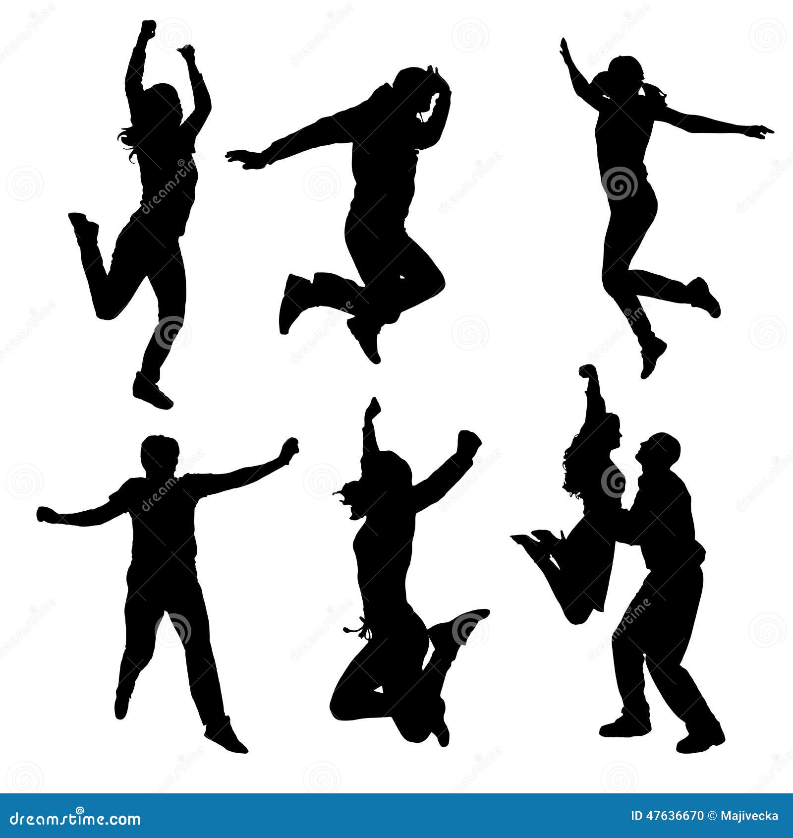 Vector silhouette of jump. stock vector. Illustration of male - 47636670