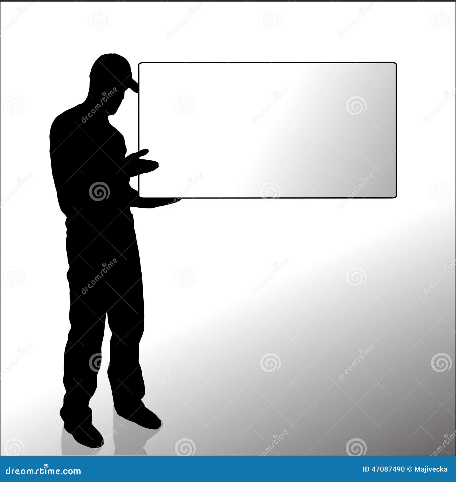 Vector Silhouette of a Man. Stock Vector - Illustration of cart, white ...