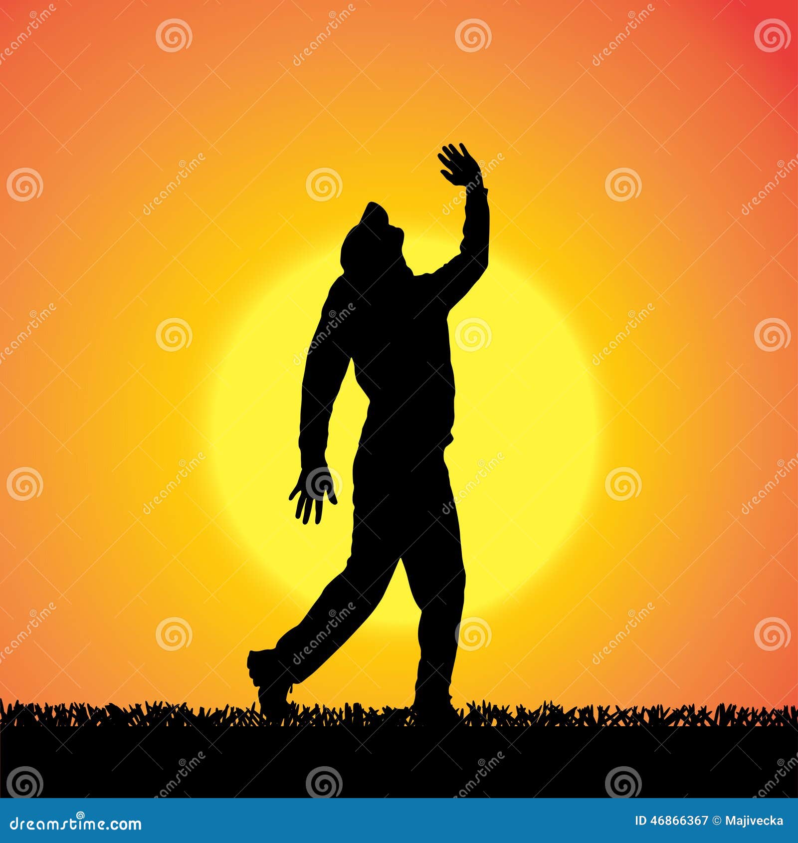 Vector silhouette of man. stock vector. Illustration of nature - 46866367