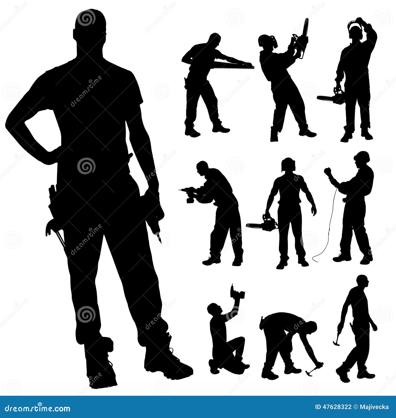 Vector Silhouette Of A Man Stock Vector Illustration Of White