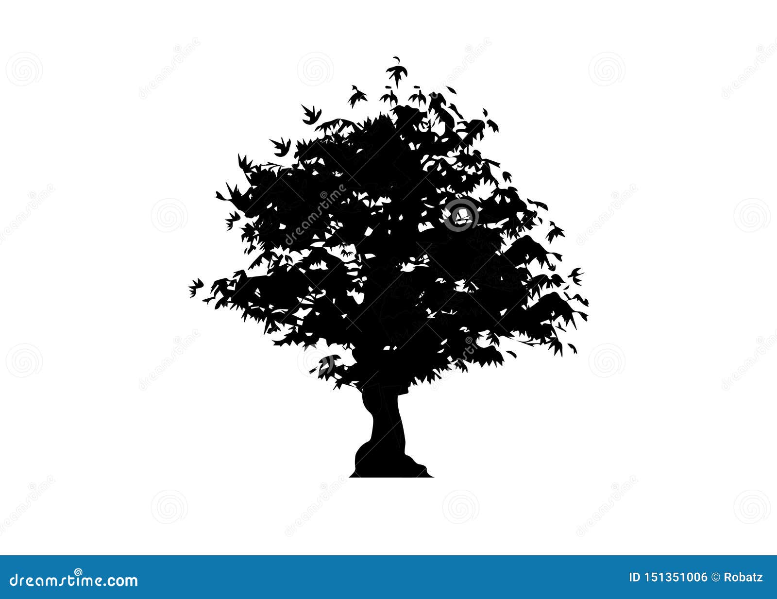 Vector Silhouette Maple Tree Icon Isolated on White Background. Acer ... Vector Silhouette Maple Tree Icon Isolated on White Background. Acer ...
