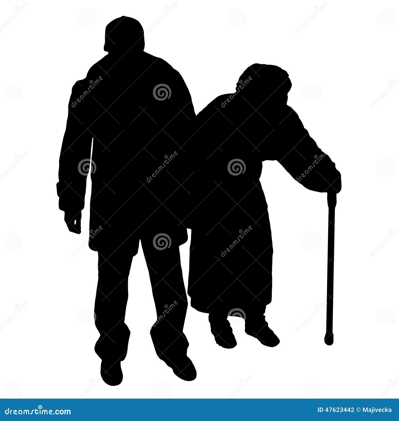 Vector Silhouette of Old People. Stock Illustration - Illustration of ...
