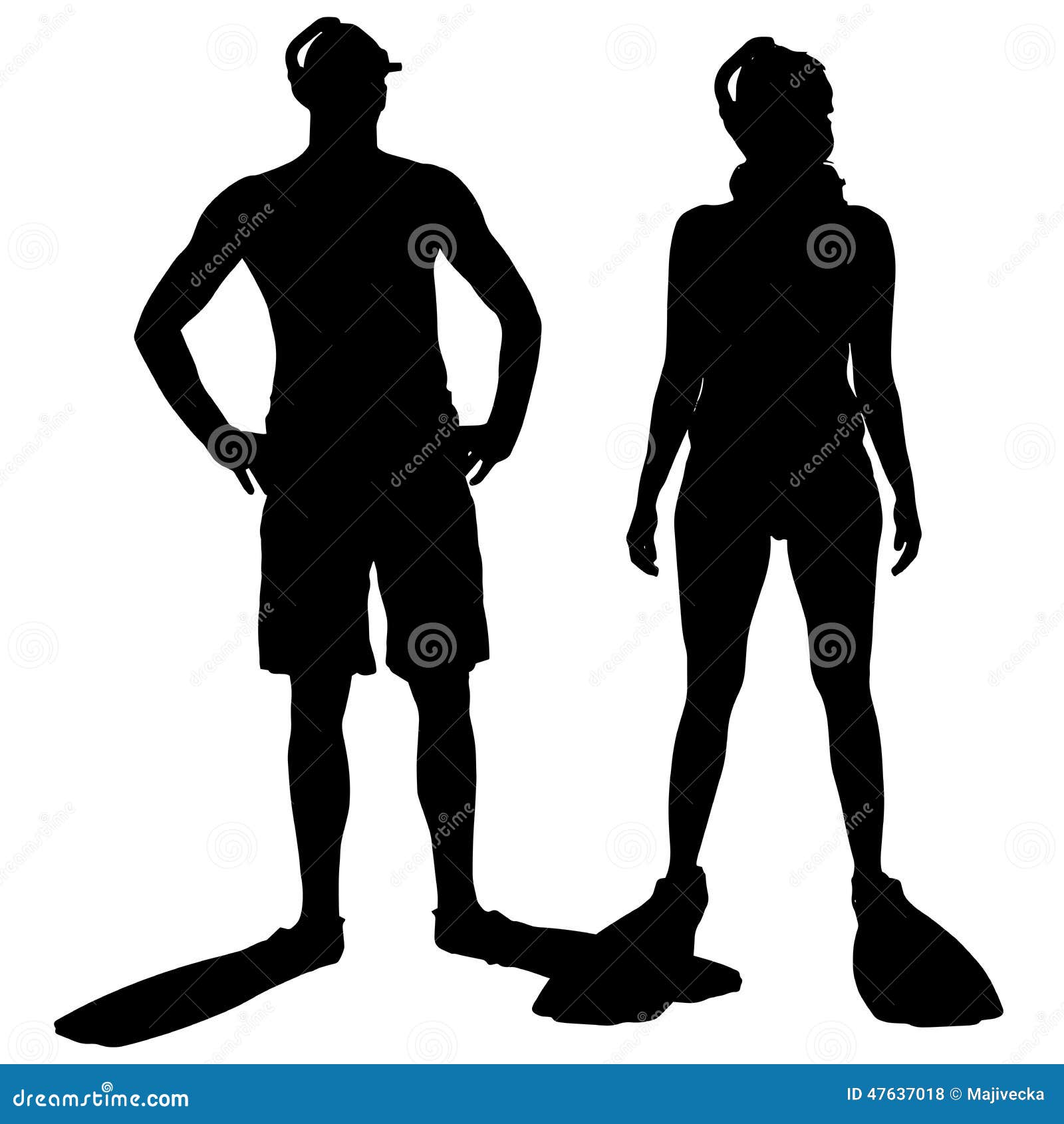 Vector Silhouette of a People. Stock Vector - Illustration of swimmer ...