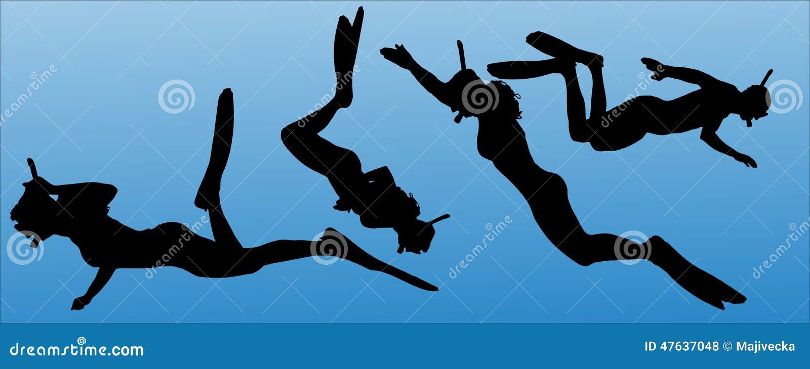 Vector Silhouette of a People. Stock Vector - Illustration of water ...