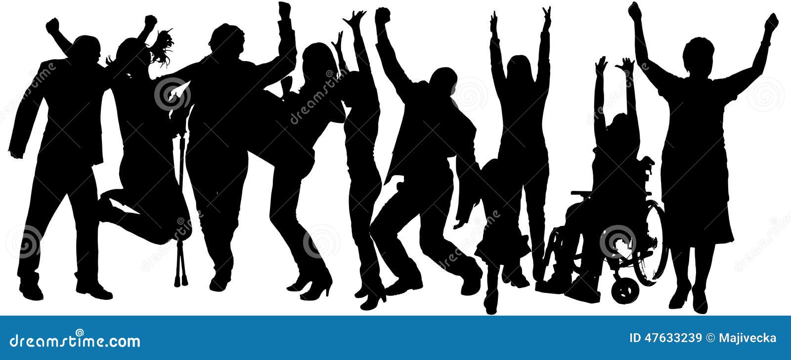 Silhouette People Rejoice Stock Illustrations – 316 Silhouette People ...