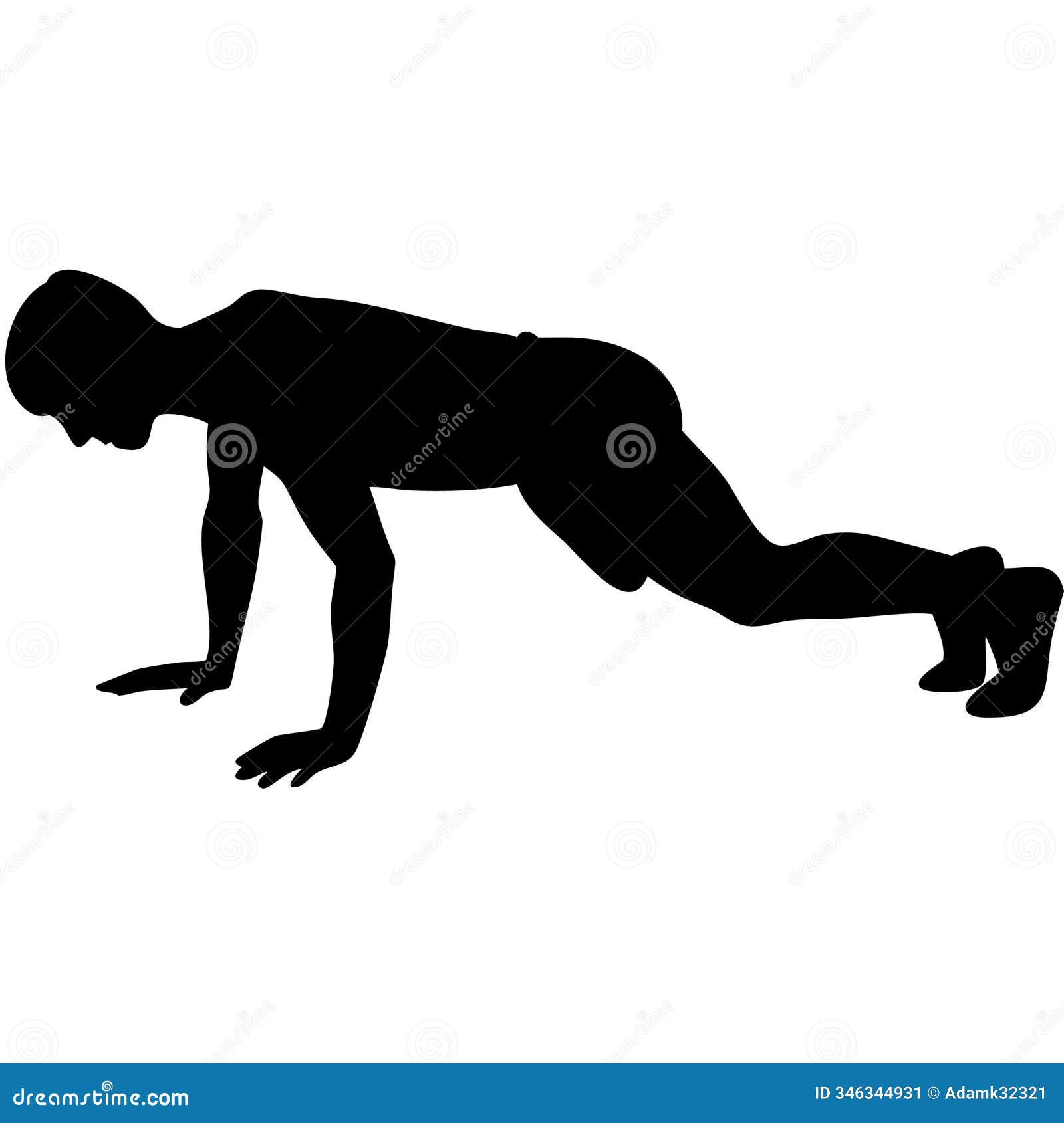 Vector Silhouette of Person Doing Push Up Exercise for Fitness and ...