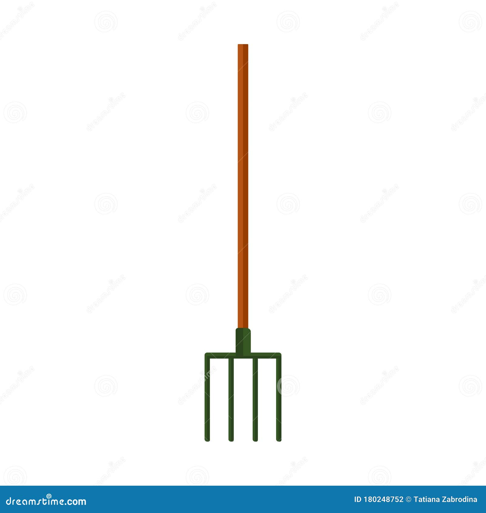 Vector Silhouette of a Pitchfork for a Garden on a White Background ...