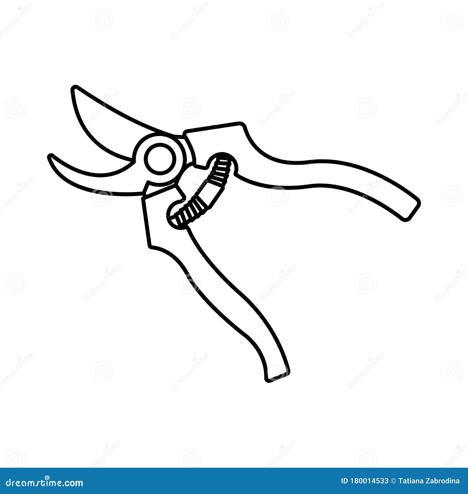 Vector Silhouette of Secateurs for a Garden on a White Background ...