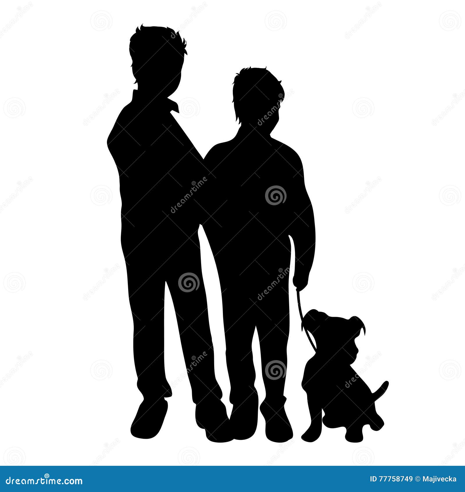 Vector Silhouette Of Siblings. Royalty-Free Stock Photo | CartoonDealer ...