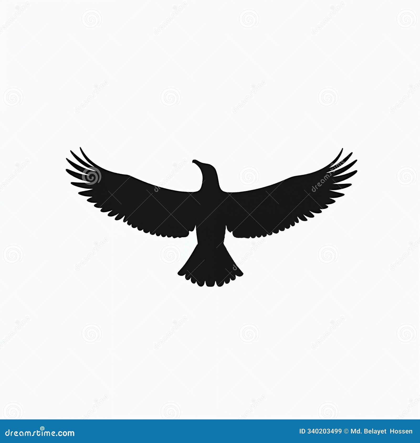 A Vector Silhouette of a Soaring Bird Stock Illustration - Illustration ...