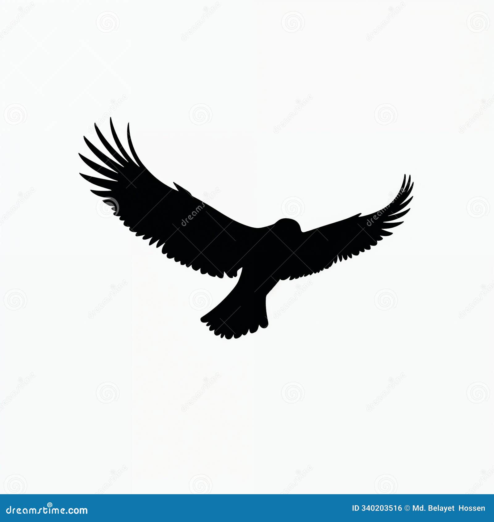 A Vector Silhouette of a Soaring Bird Stock Illustration - Illustration ...
