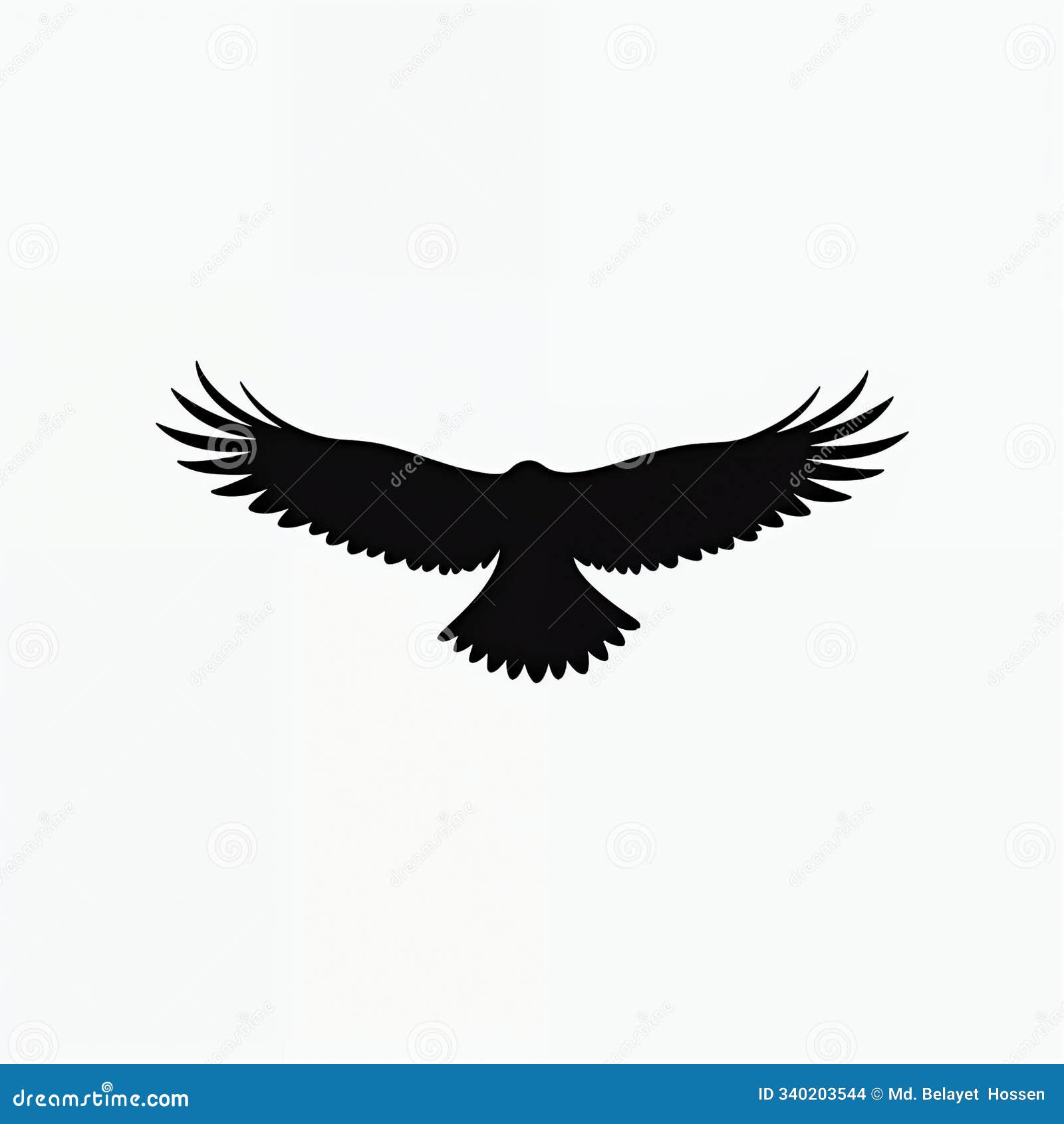 A Vector Silhouette of a Soaring Bird Stock Illustration - Illustration ...