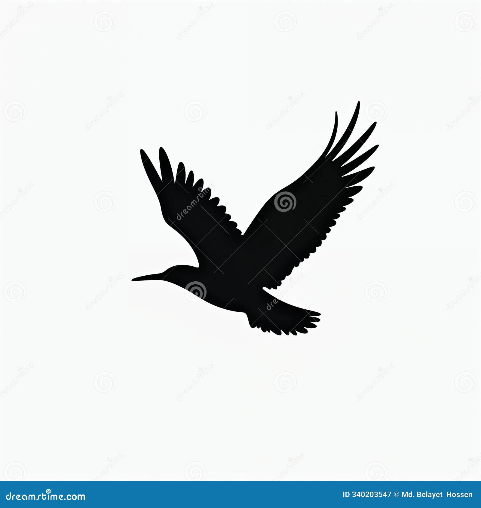 A Vector Silhouette of a Soaring Bird Stock Illustration - Illustration ...