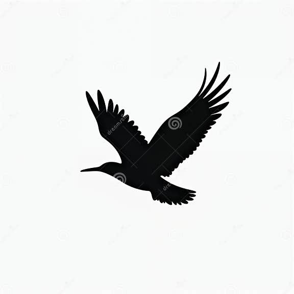 A Vector Silhouette of a Soaring Bird Stock Illustration - Illustration ...