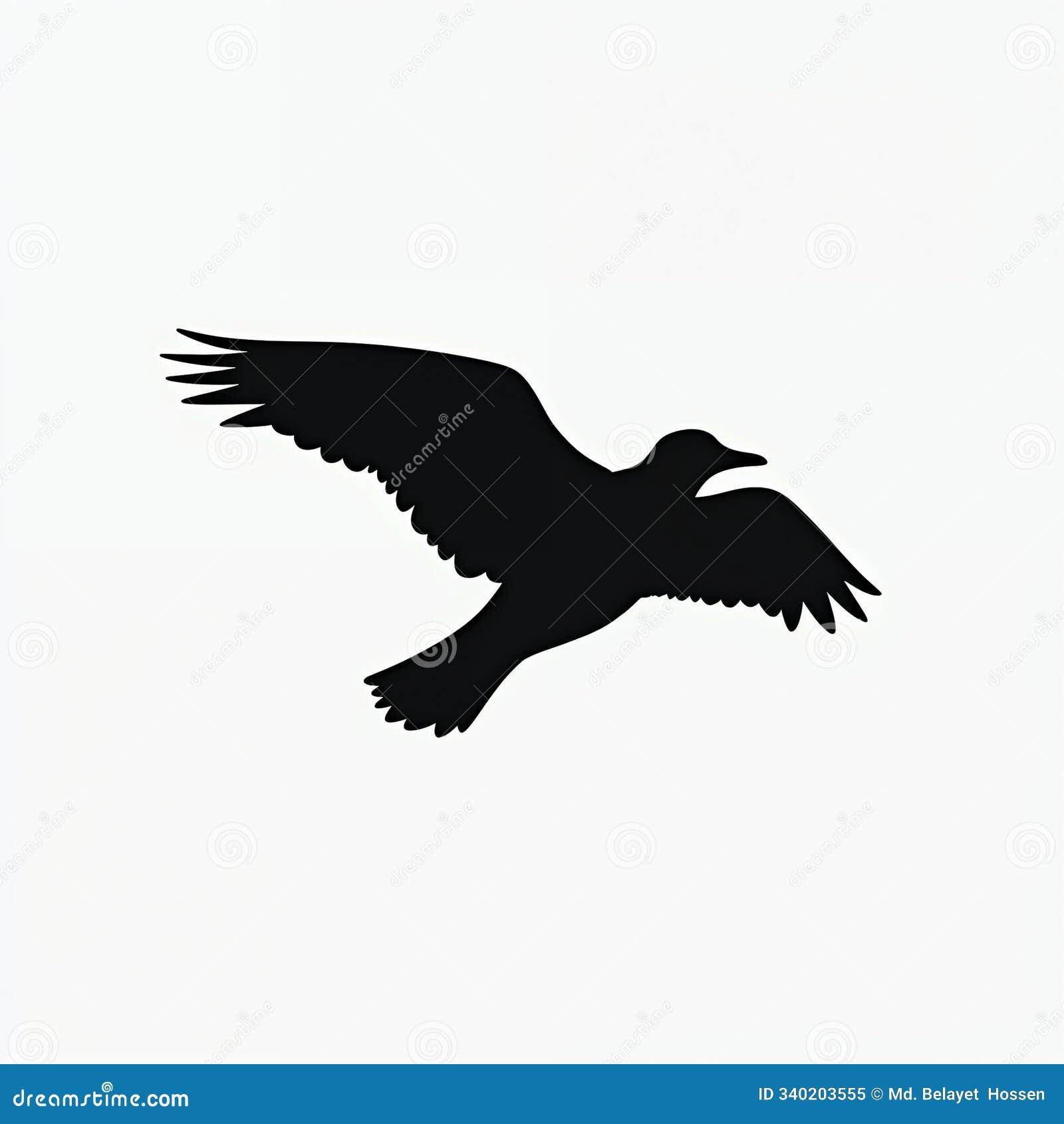 A Vector Silhouette of a Soaring Bird Stock Illustration - Illustration ...