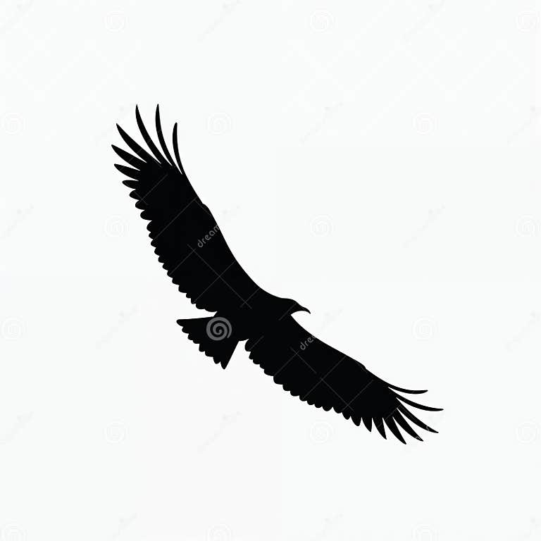 A Vector Silhouette of a Soaring Bird Stock Illustration - Illustration ...