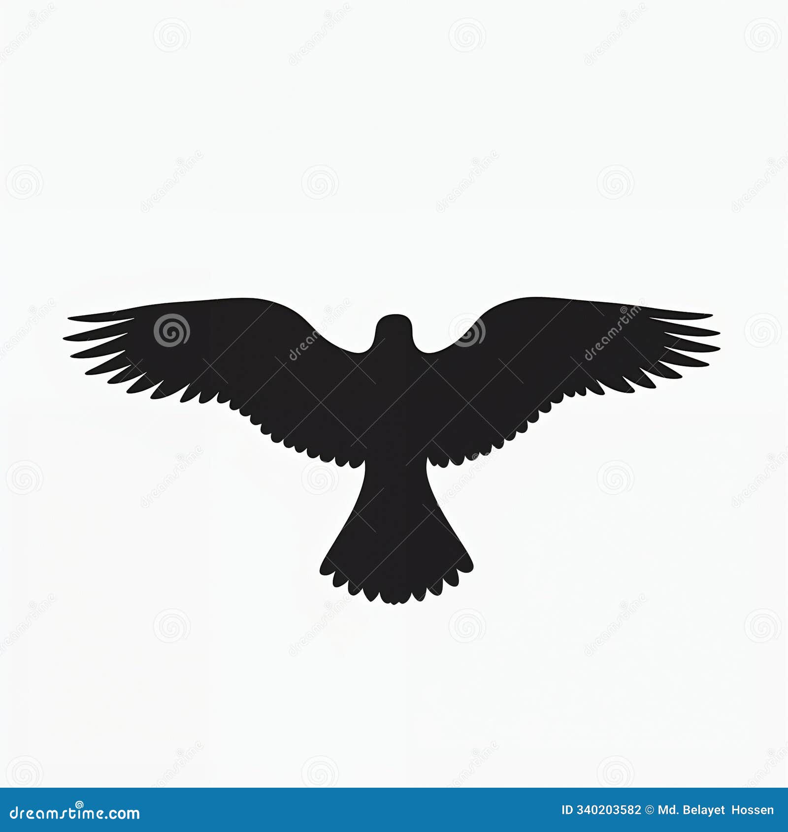 A Vector Silhouette of a Soaring Bird Stock Illustration - Illustration ...
