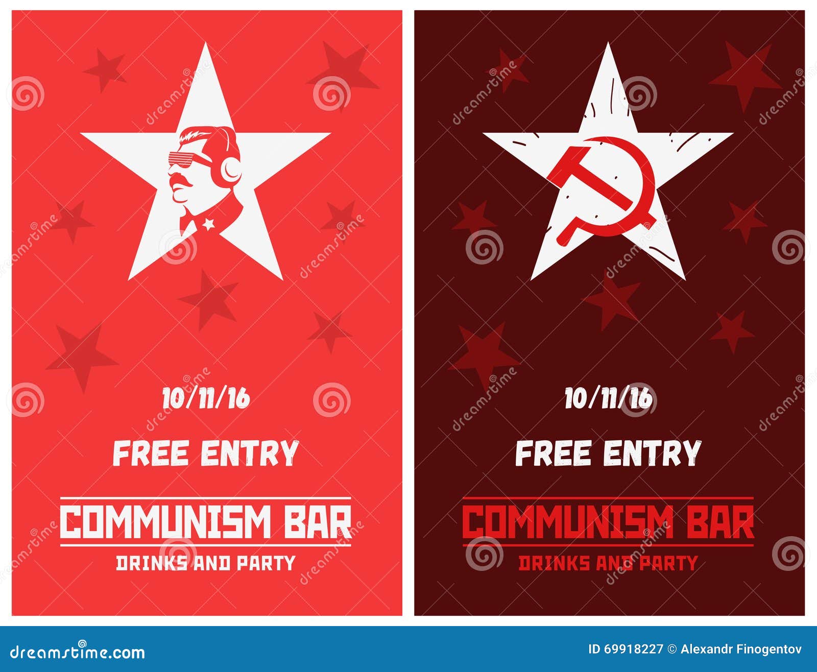 Vector Silhouette Of The Soviet Dictator Vector Communist Style Flyer
