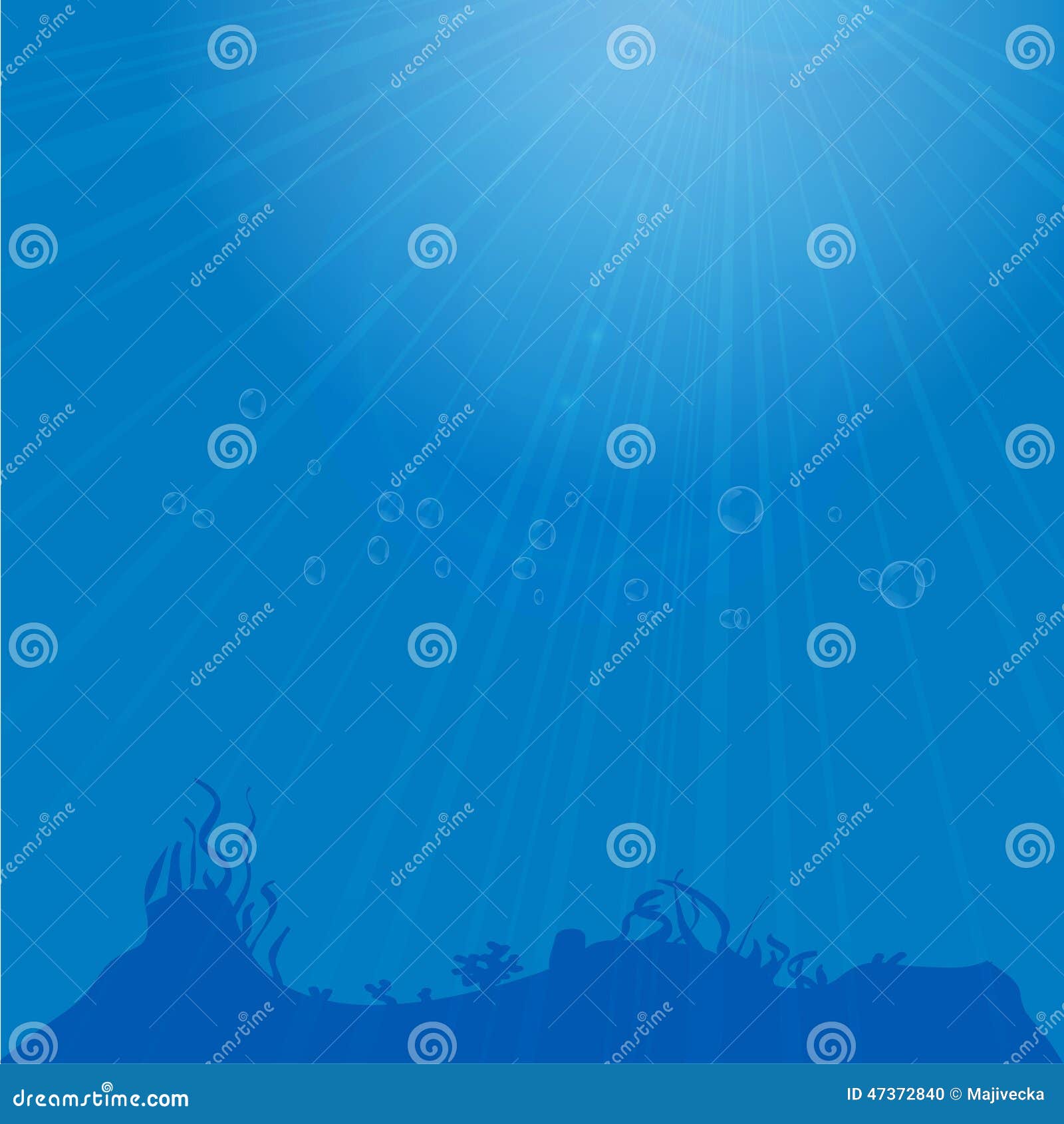 Vector Silhouette of Underwater. Stock Vector - Illustration of symbol ...