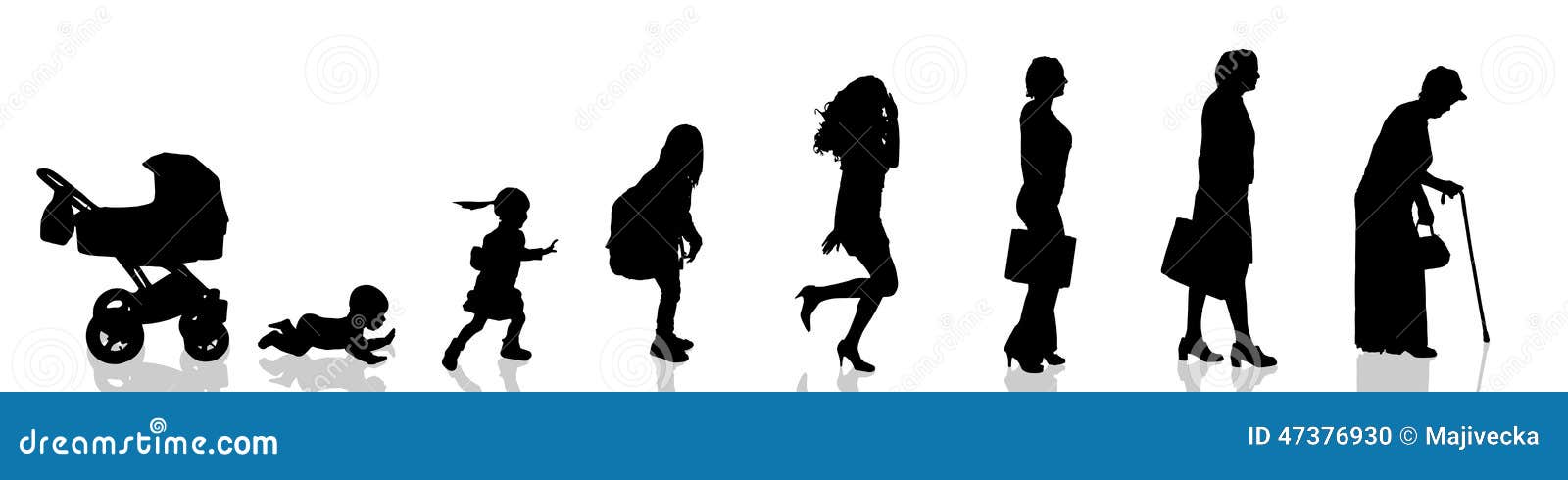 Vector Silhouette of Woman. Stock Vector - Illustration of child ...