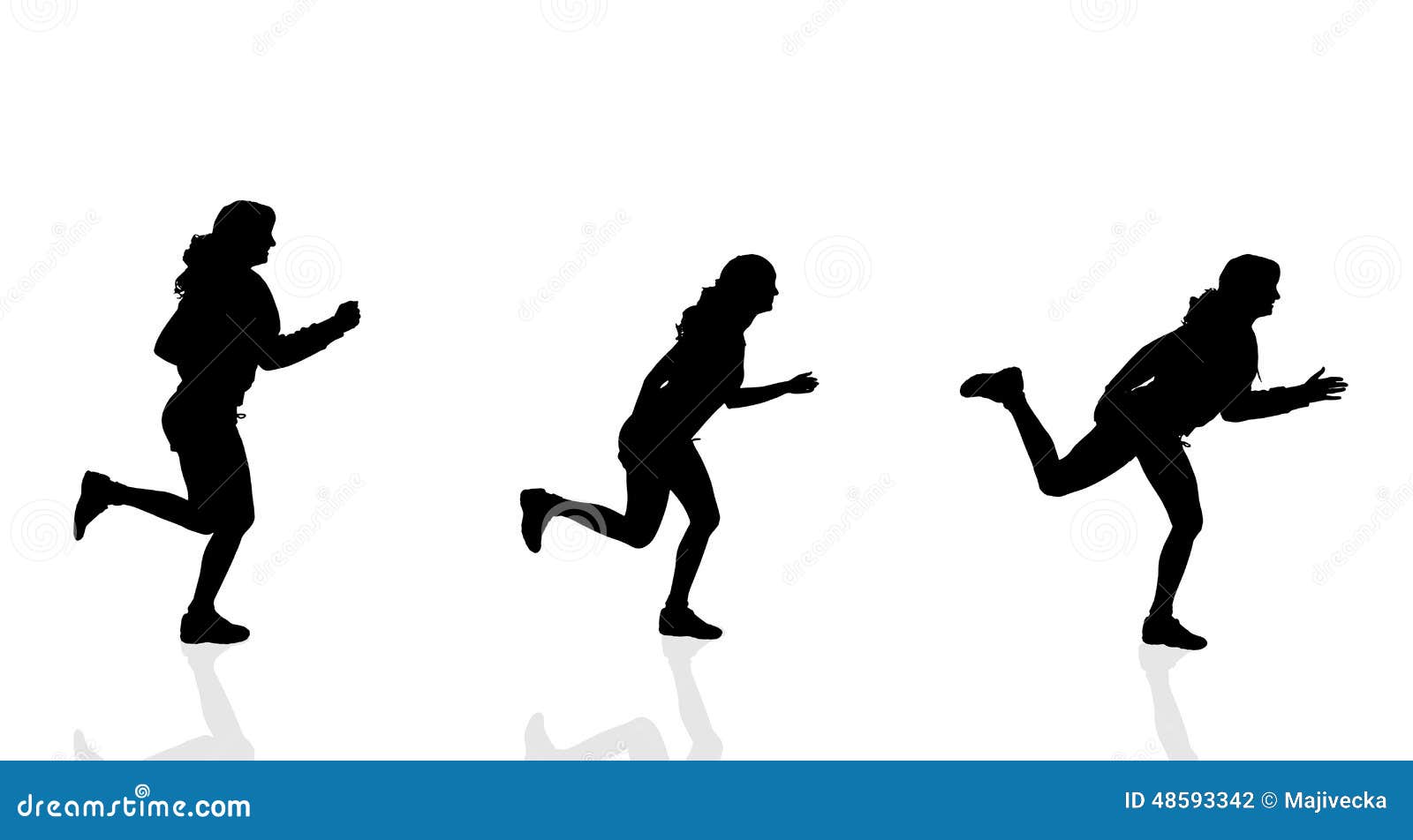 Vector Silhouette Of A Woman Running. Stock Vector - Image: 48593342