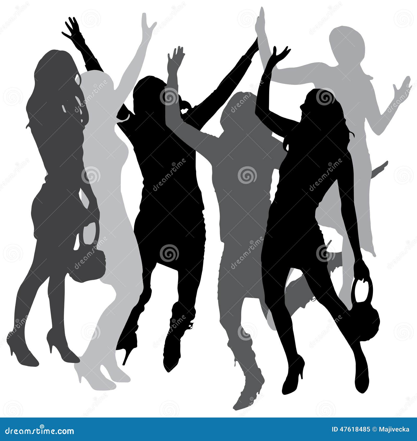 Vector Silhouette of Women. Stock Vector - Illustration of fashion ...